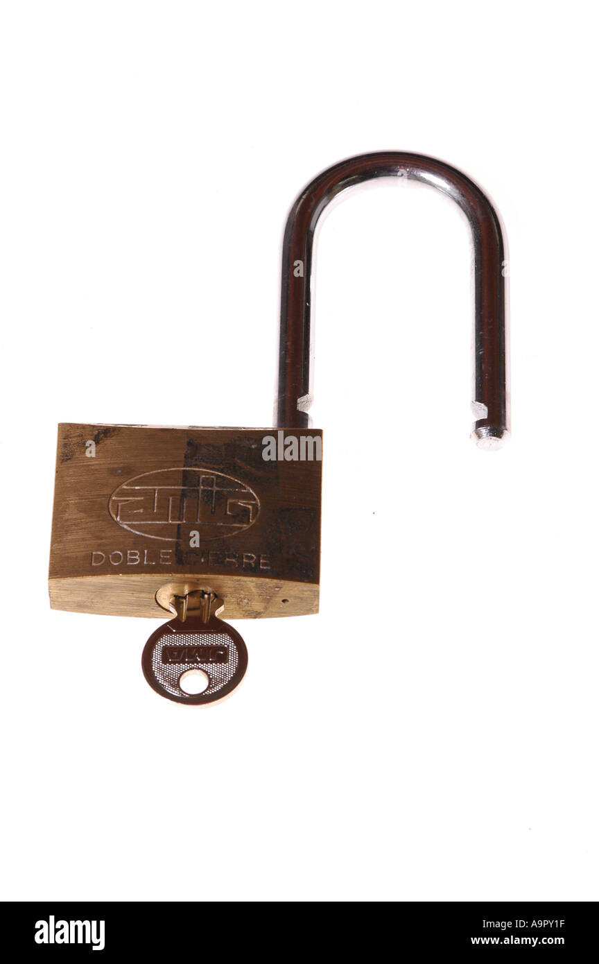 Padlock and key Stock Photo - Alamy