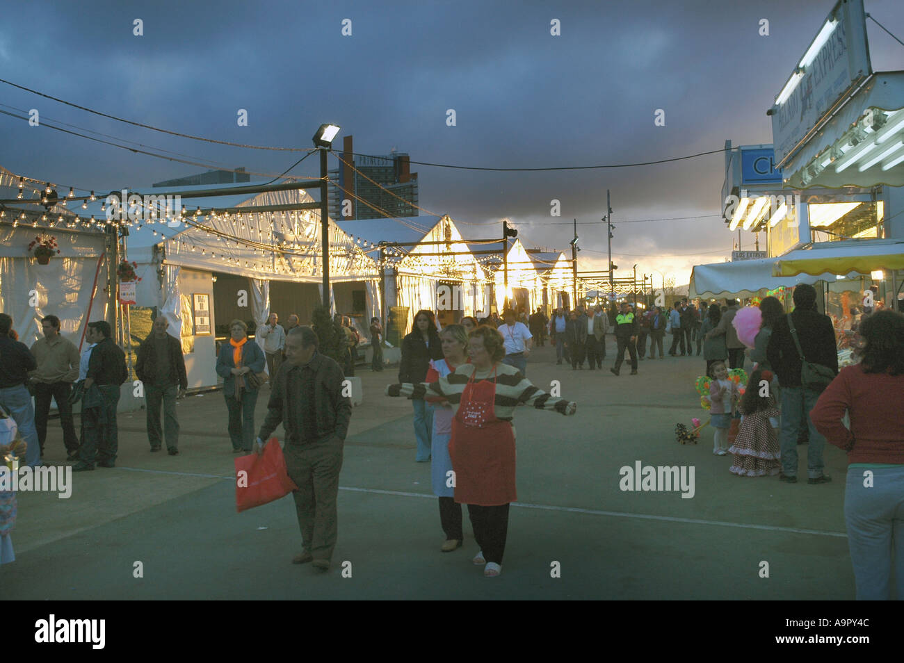 Funfair at Barcelona Stock Photo - Alamy
