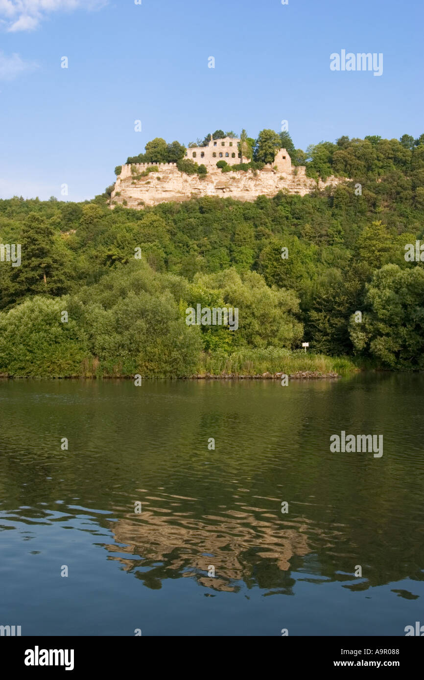 Ruin Karlburg river Main Karlstadt Franconia Germany Stock Photo - Alamy
