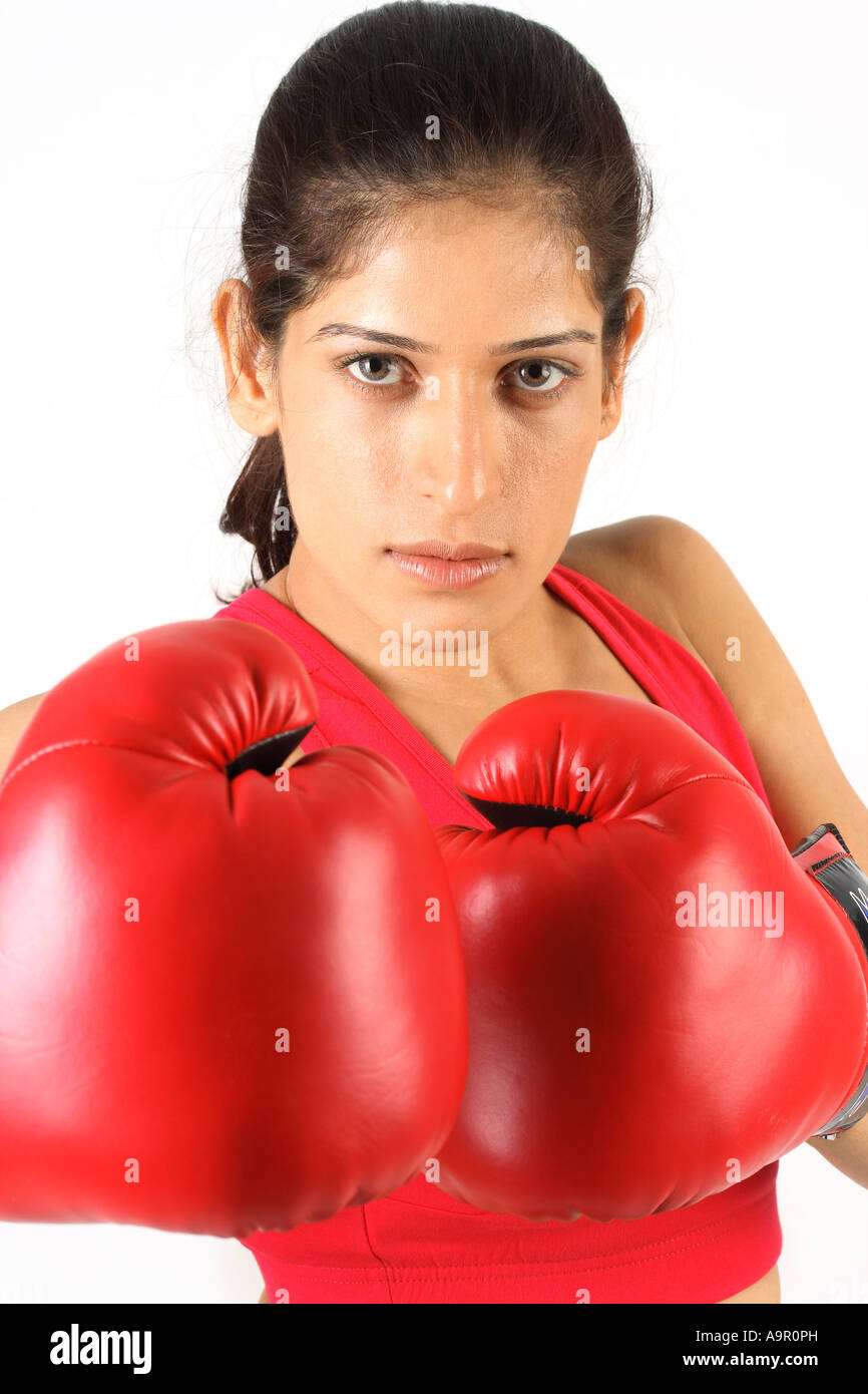 Young boxing model posing gloves hi-res stock photography and images ...