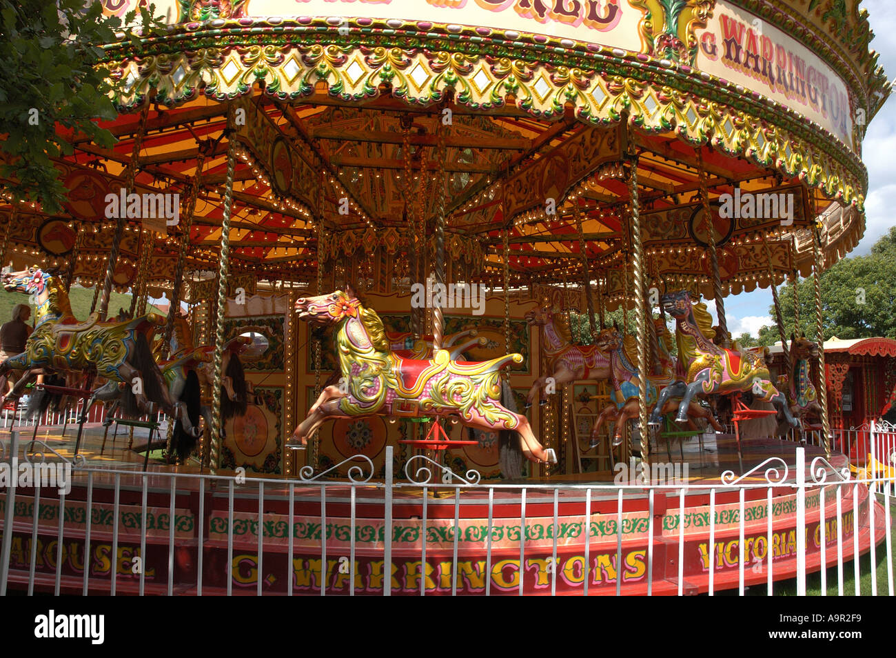 British carousel roundabout funfair fun fair great britain ride ground ...