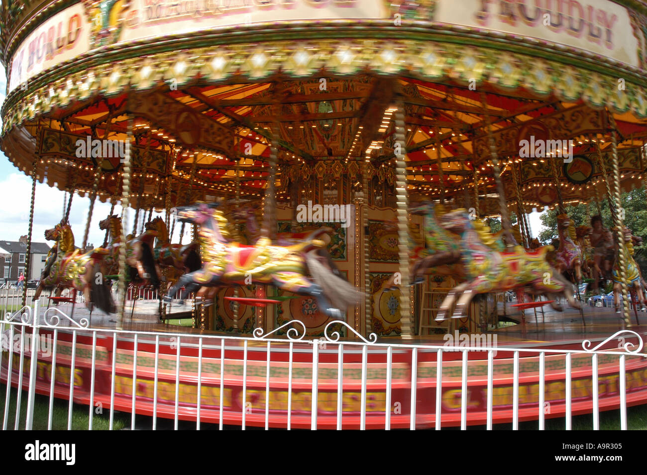 British carousel roundabout funfair fun fair great britain ride ground ...