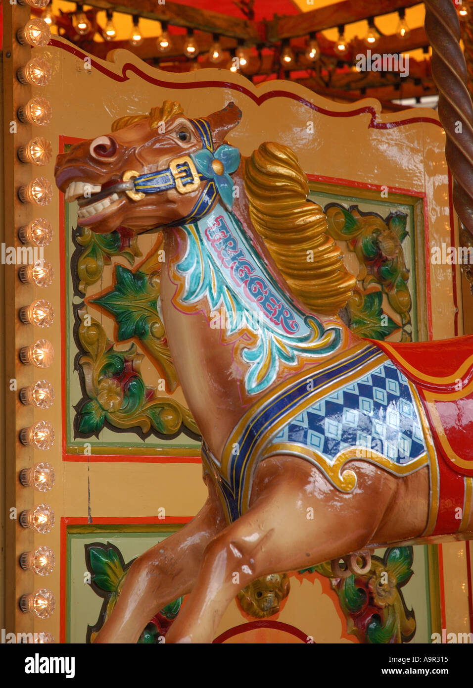 Close up of Carousel horse North Yorkshire England UK United Kingdom GB ...
