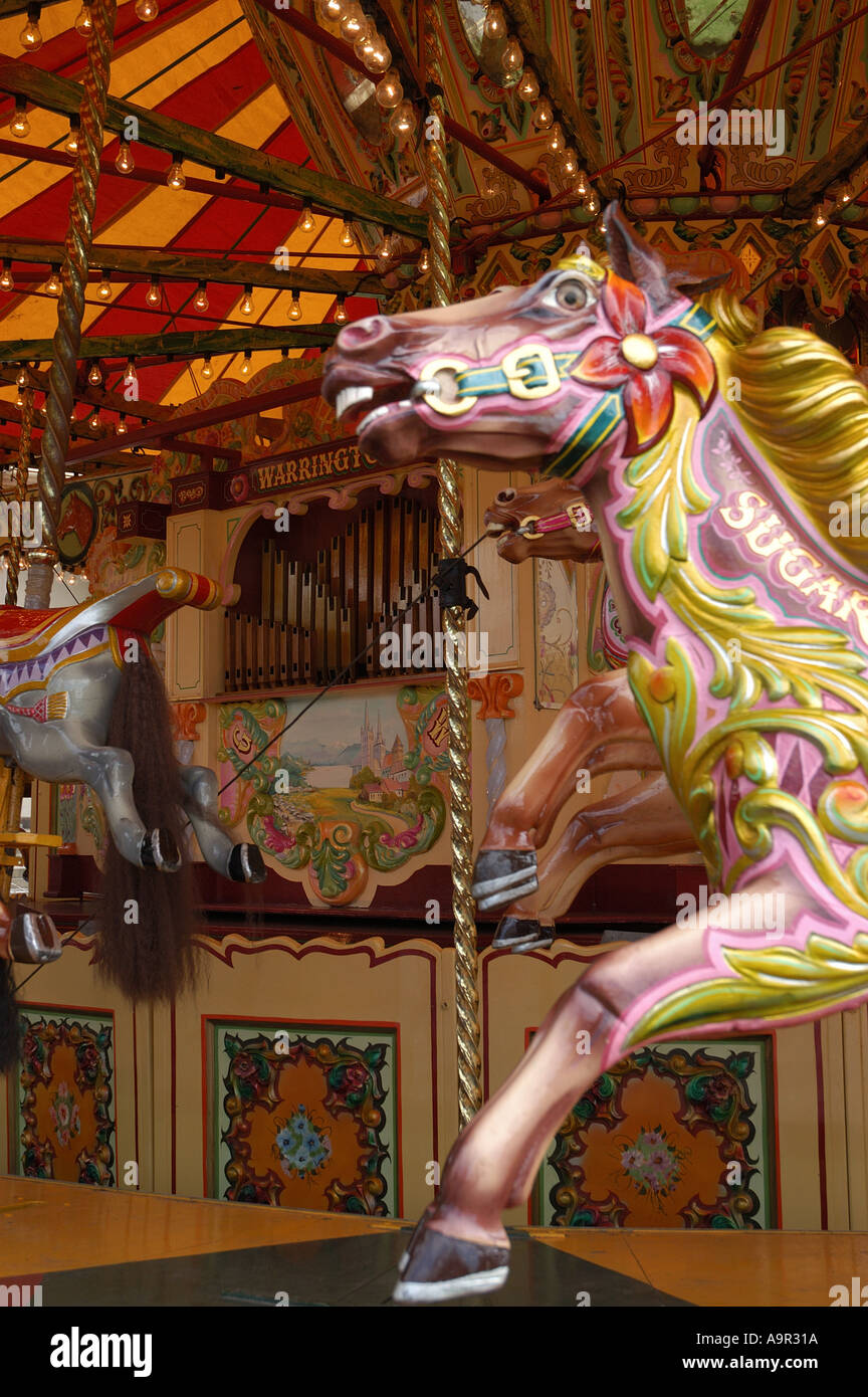 Close up of Carousel horse North Yorkshire England UK United Kingdom GB ...