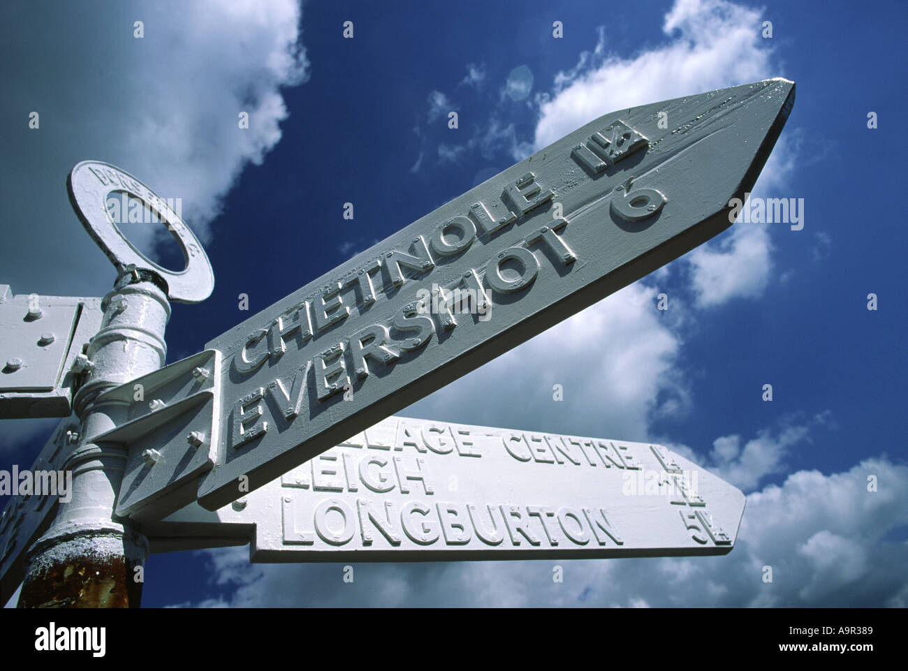 Dorset county Village Direction Sign England UK Stock Photo - Alamy