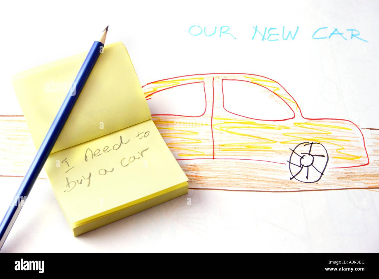 Close up of a drawing and a note pad on it Stock Photo - Alamy