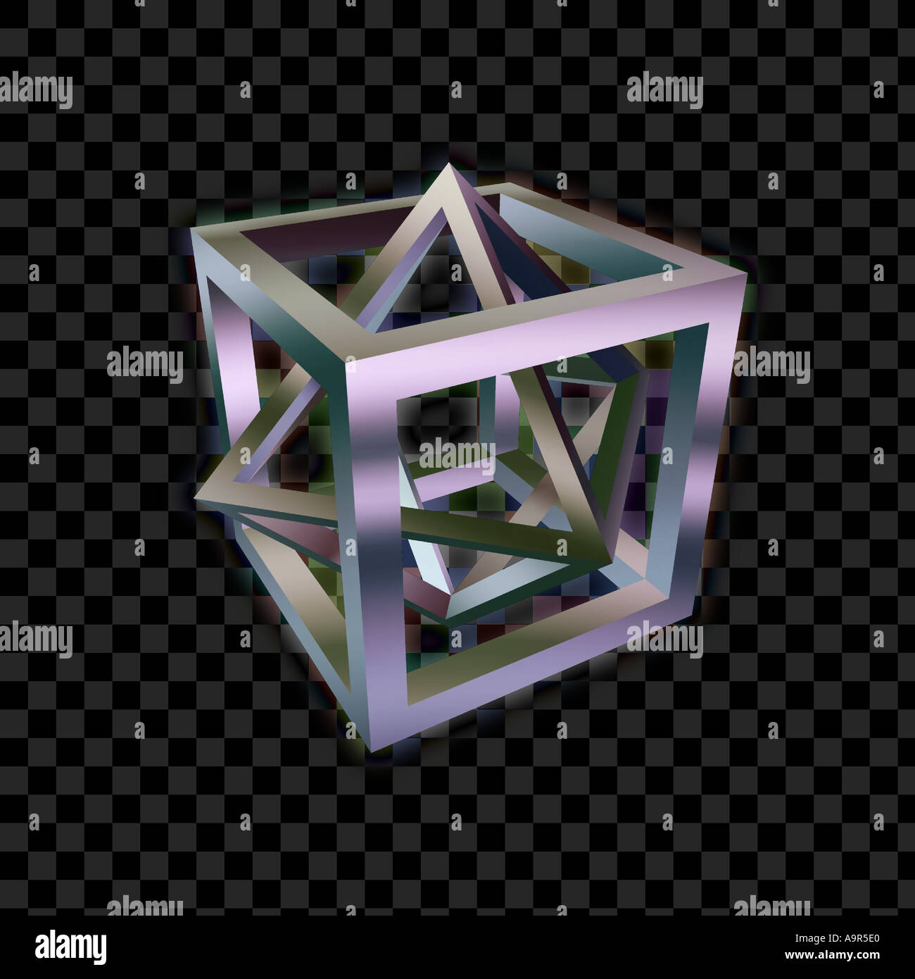 Metal hollow cube hollow double hi-res stock photography and images - Alamy