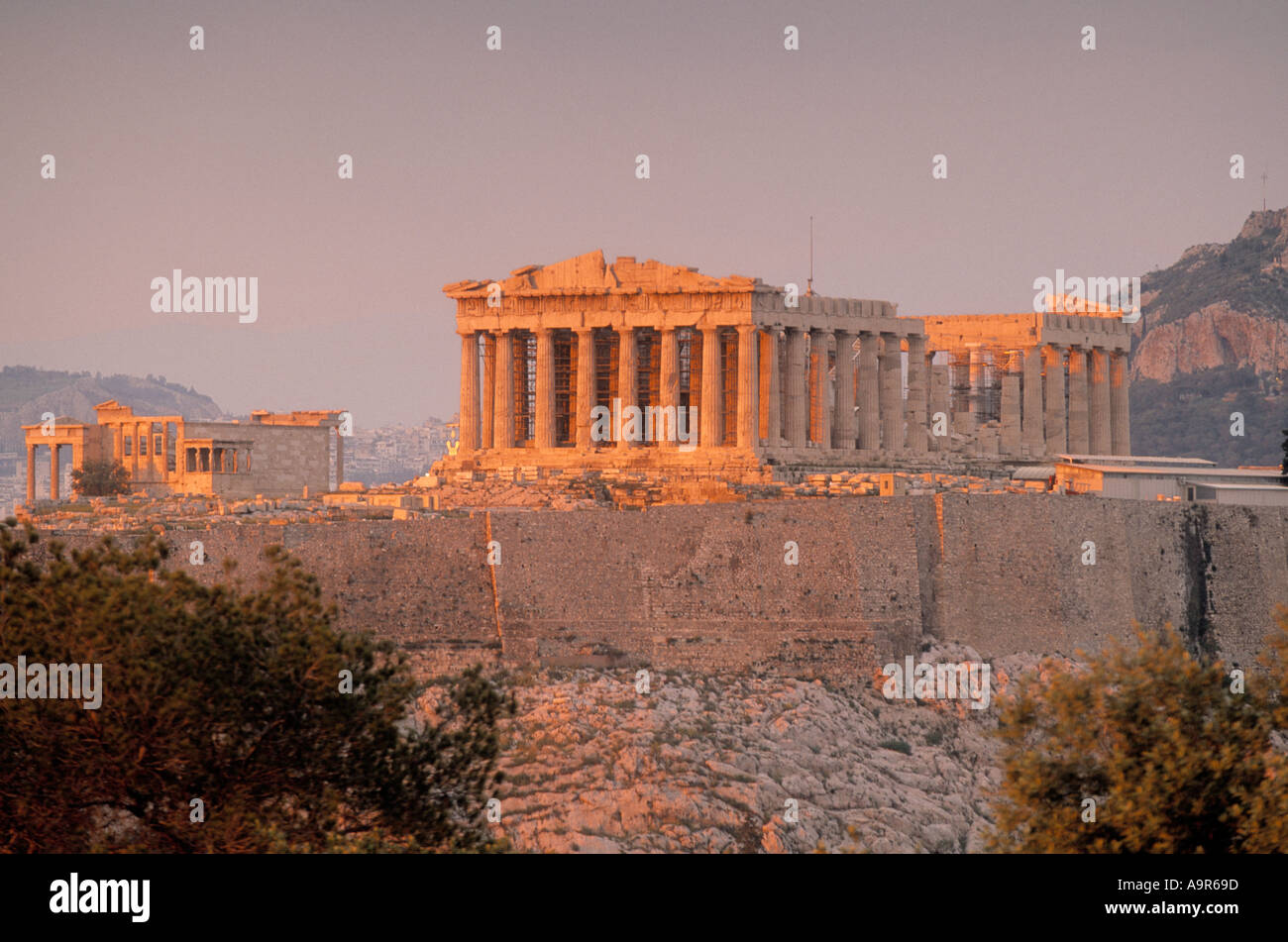 Parthenon Acropolis Athens Greece at dusk Stock Photo - Alamy