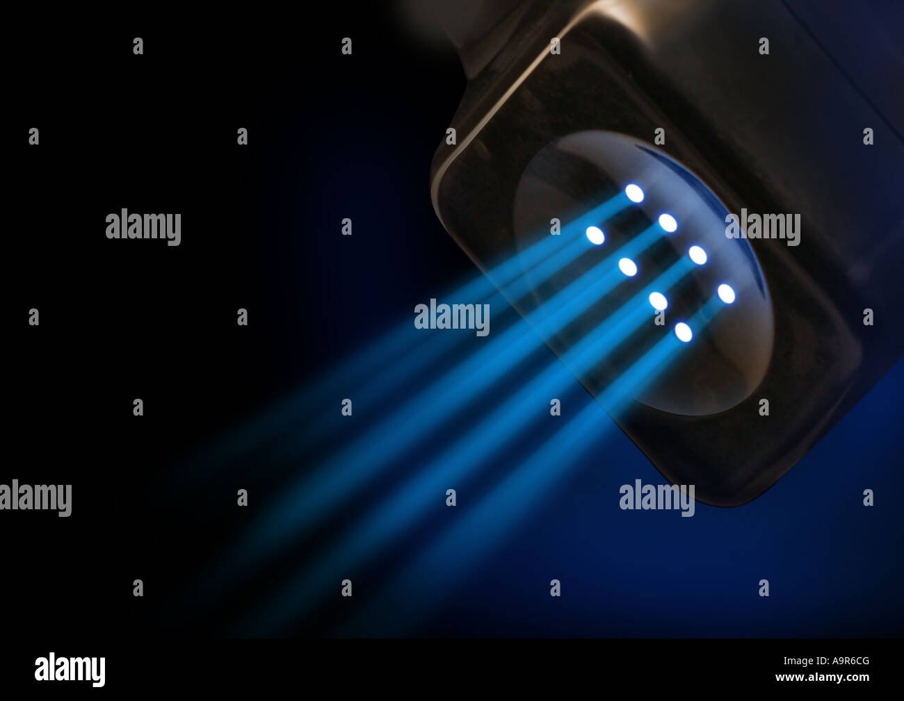 Lights rays coming out of a Telephone reciever Stock Photo - Alamy