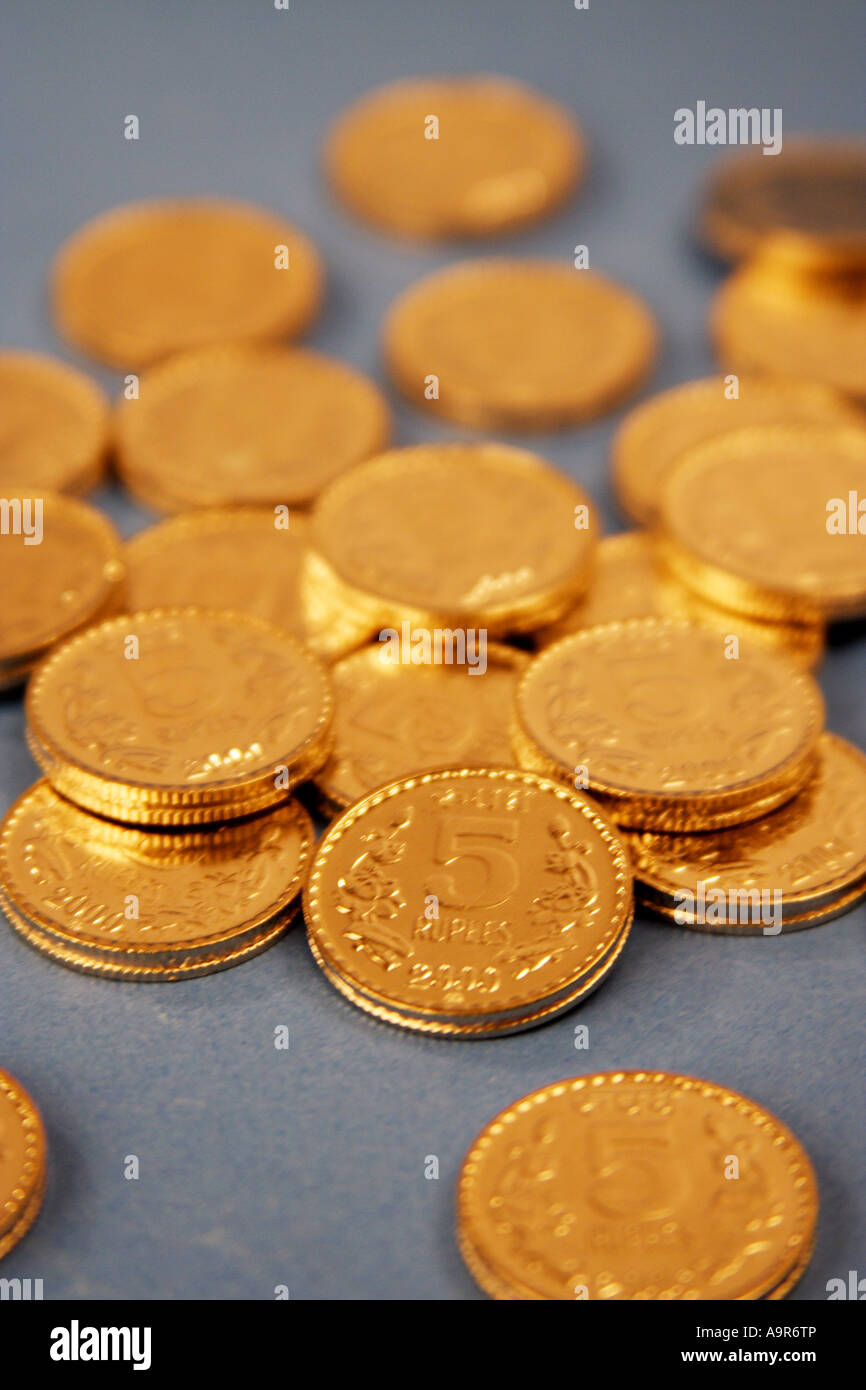 Indian rupee coins five hi-res stock photography and images - Alamy
