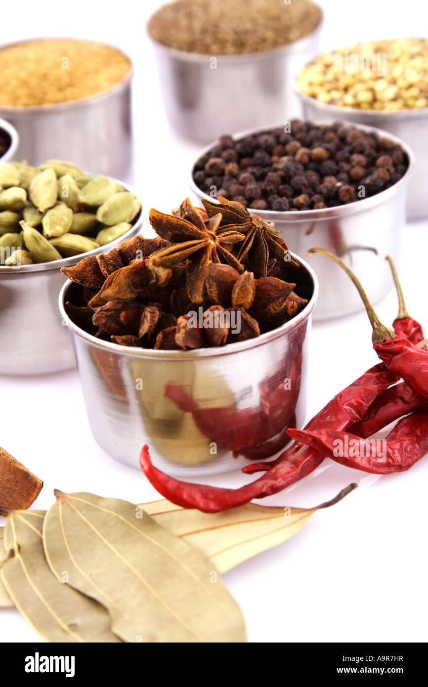 Small cups of spices Stock Photo - Alamy
