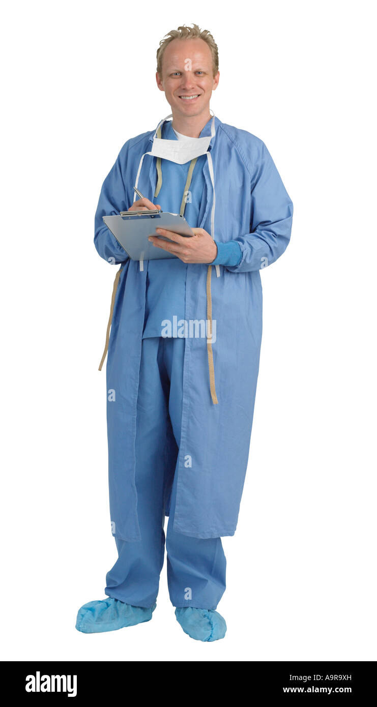 Male doctor holding chart Stock Photo - Alamy