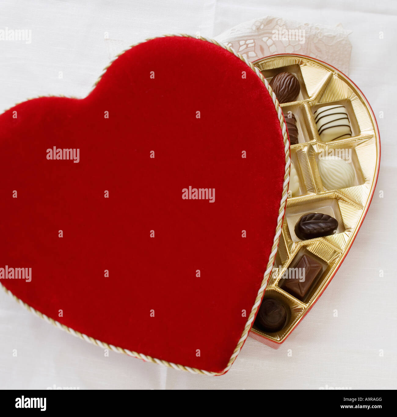 Heart shaped box of candy Stock Photo - Alamy