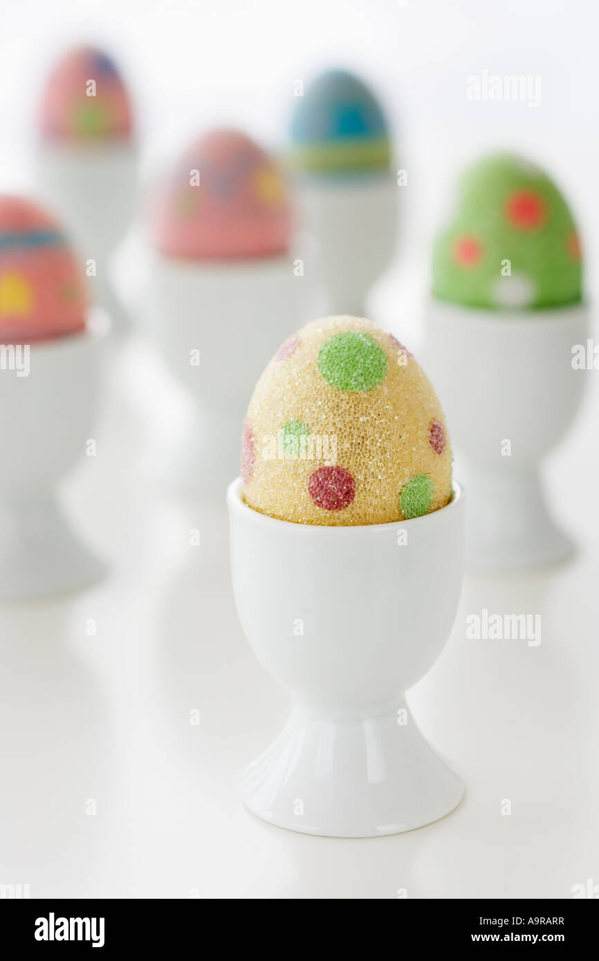 Easter eggs in cups Stock Photo - Alamy