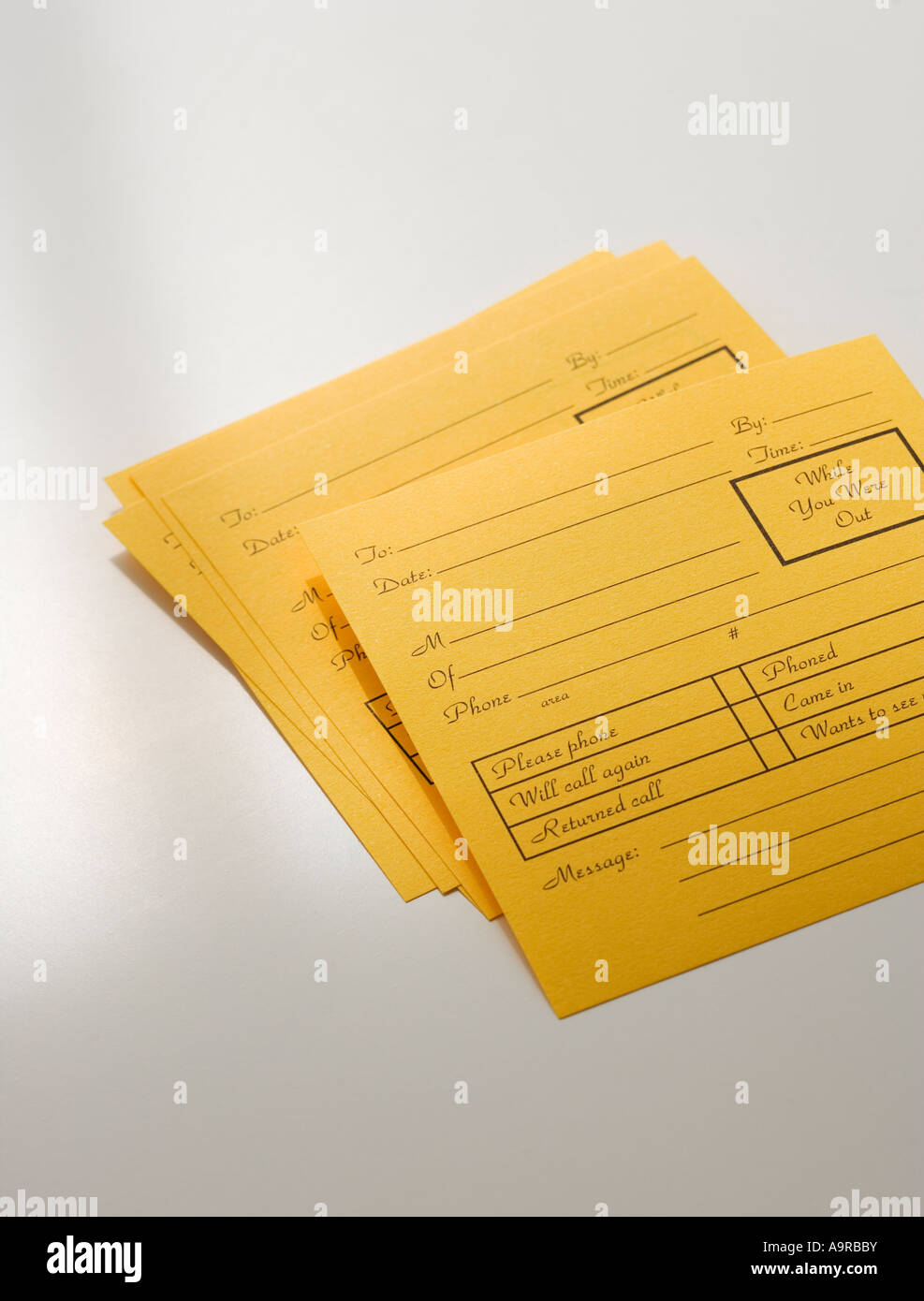 Stack of message cards Stock Photo - Alamy