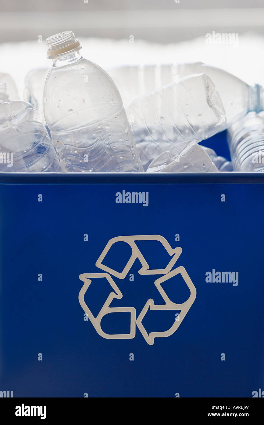 Recycle bin filled with bottles Stock Photo - Alamy