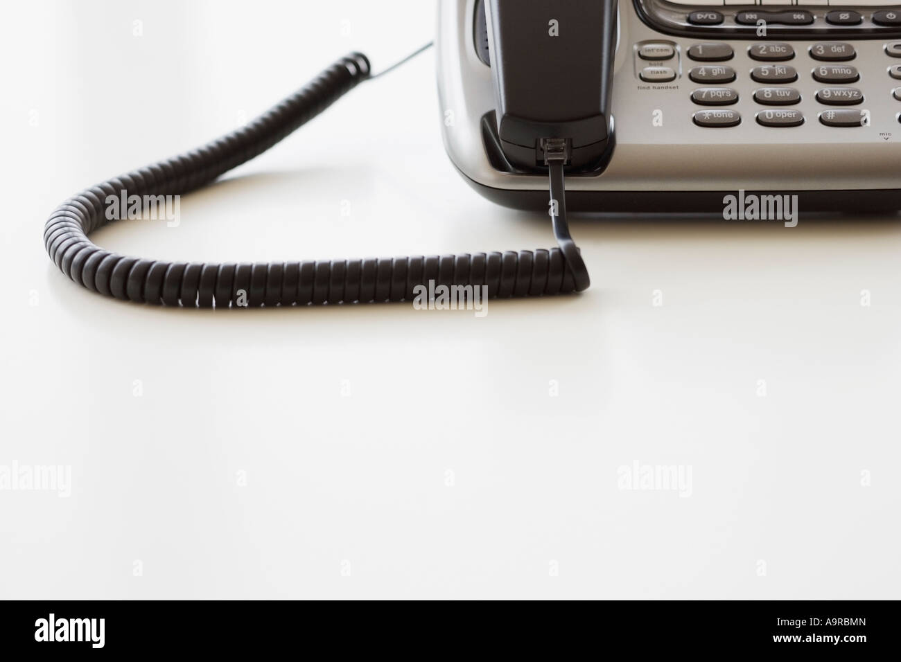 Close up of corded telephone Stock Photo - Alamy