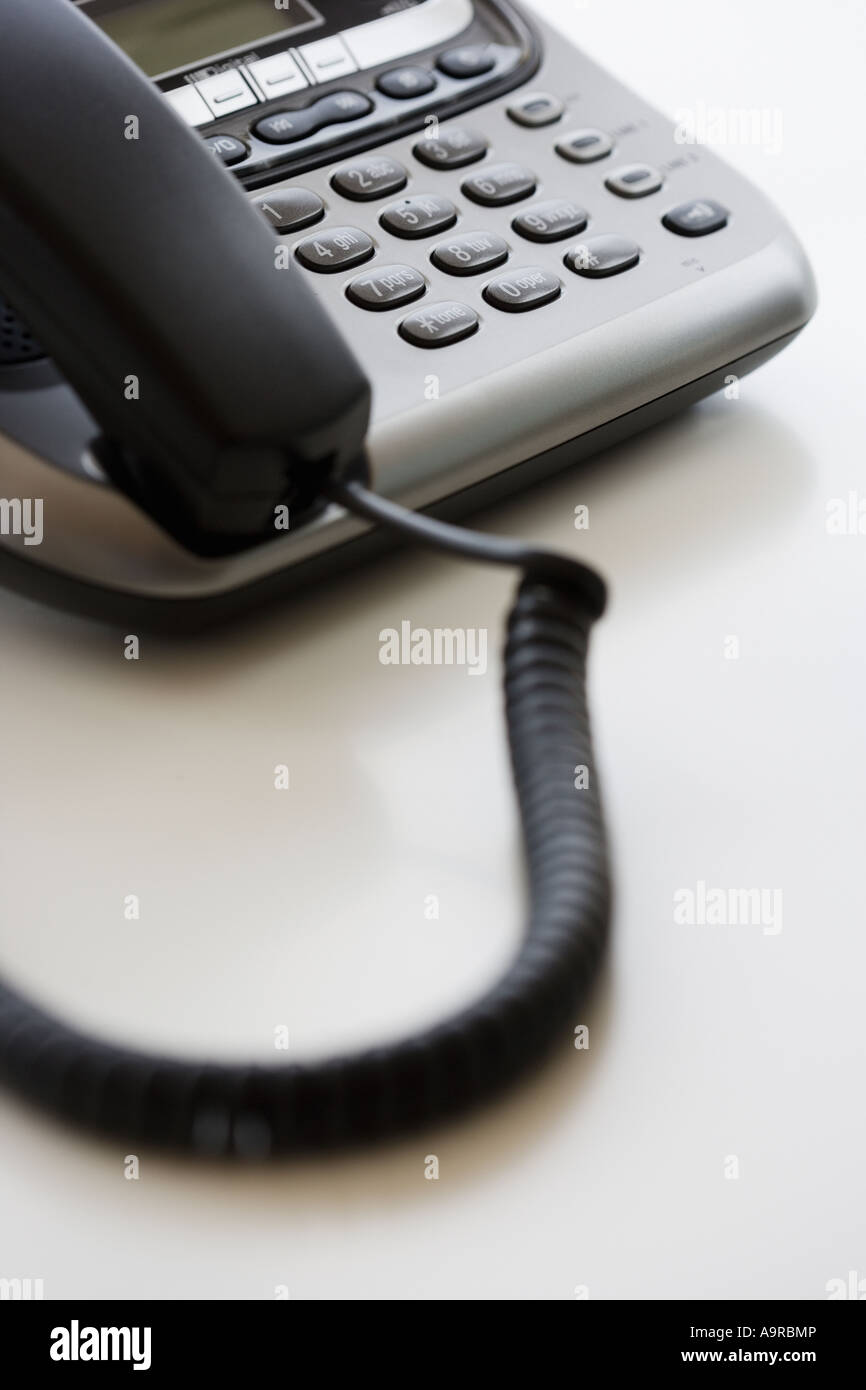 Close up of corded telephone Stock Photo - Alamy