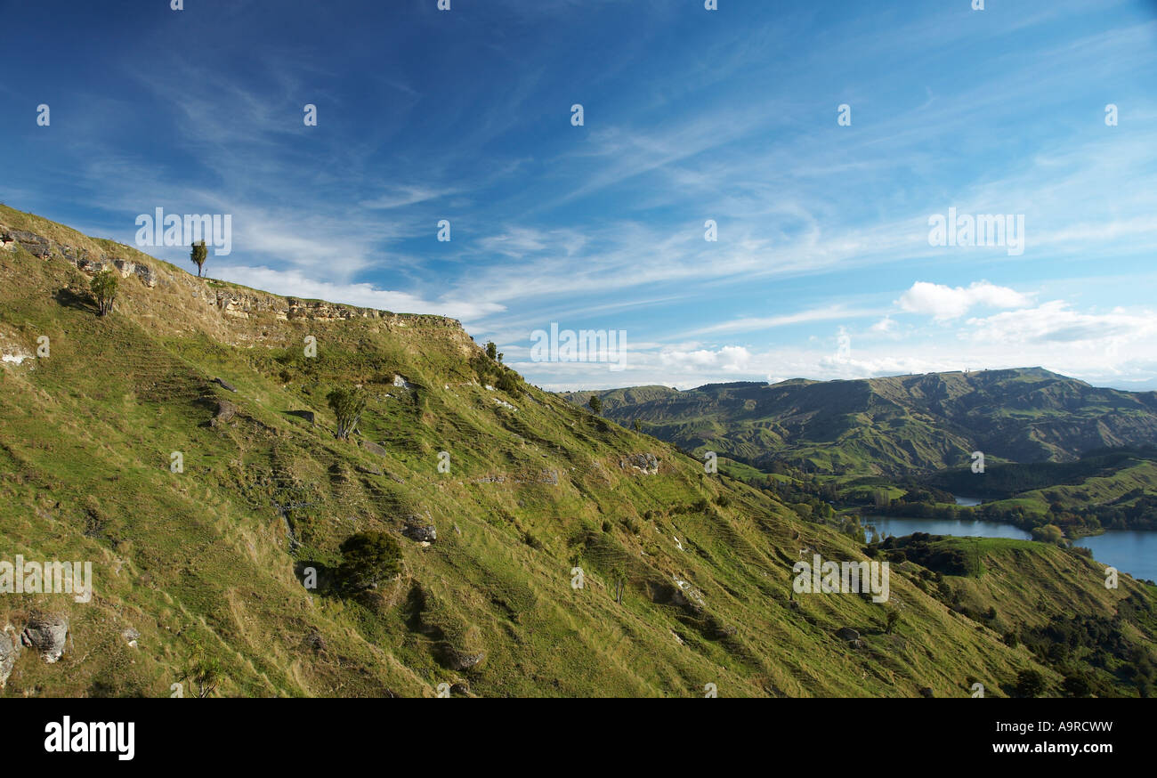 views of table mountain and lake Tutira 178 Ha and sorounding hawkes ...