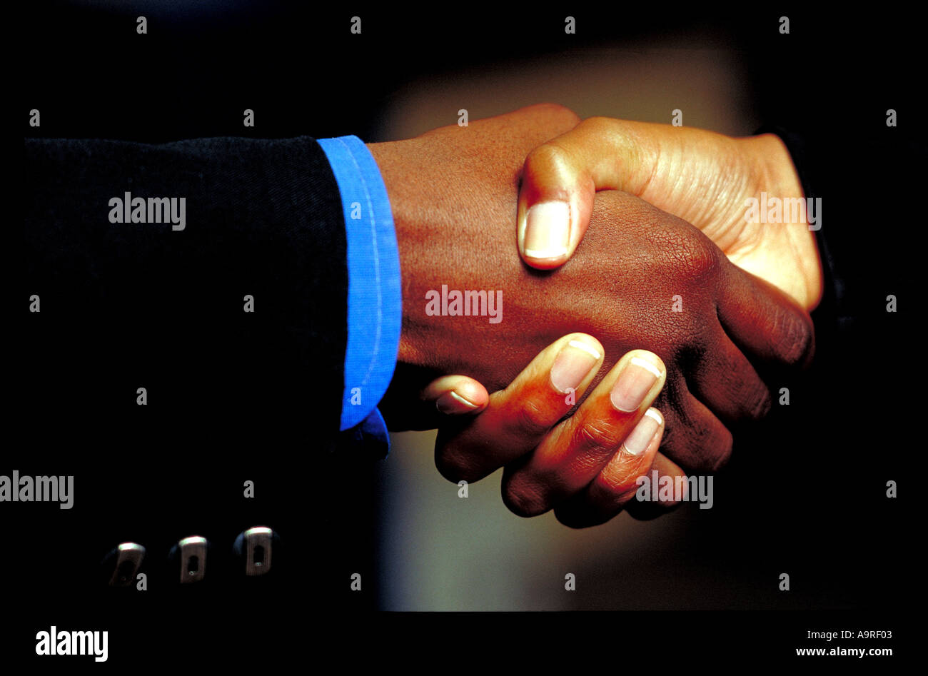 Multicultural business handshake Stock Photo - Alamy