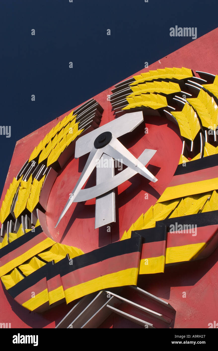 East german emblem at the war museum Musee de l Abri in Hatten Alsace ...