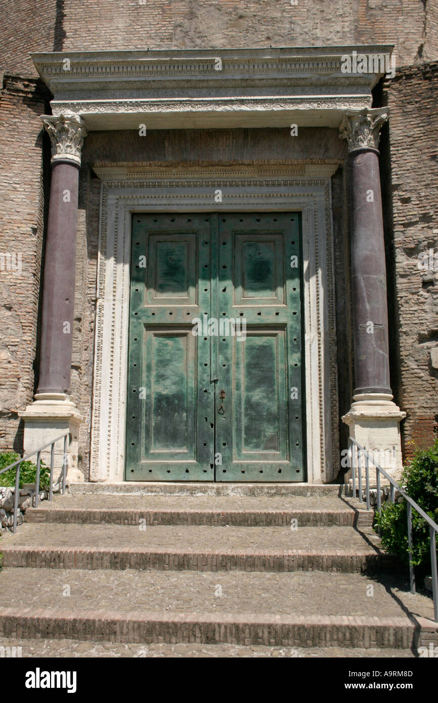 Temple of Romulus church door Rome Stock Photo - Alamy