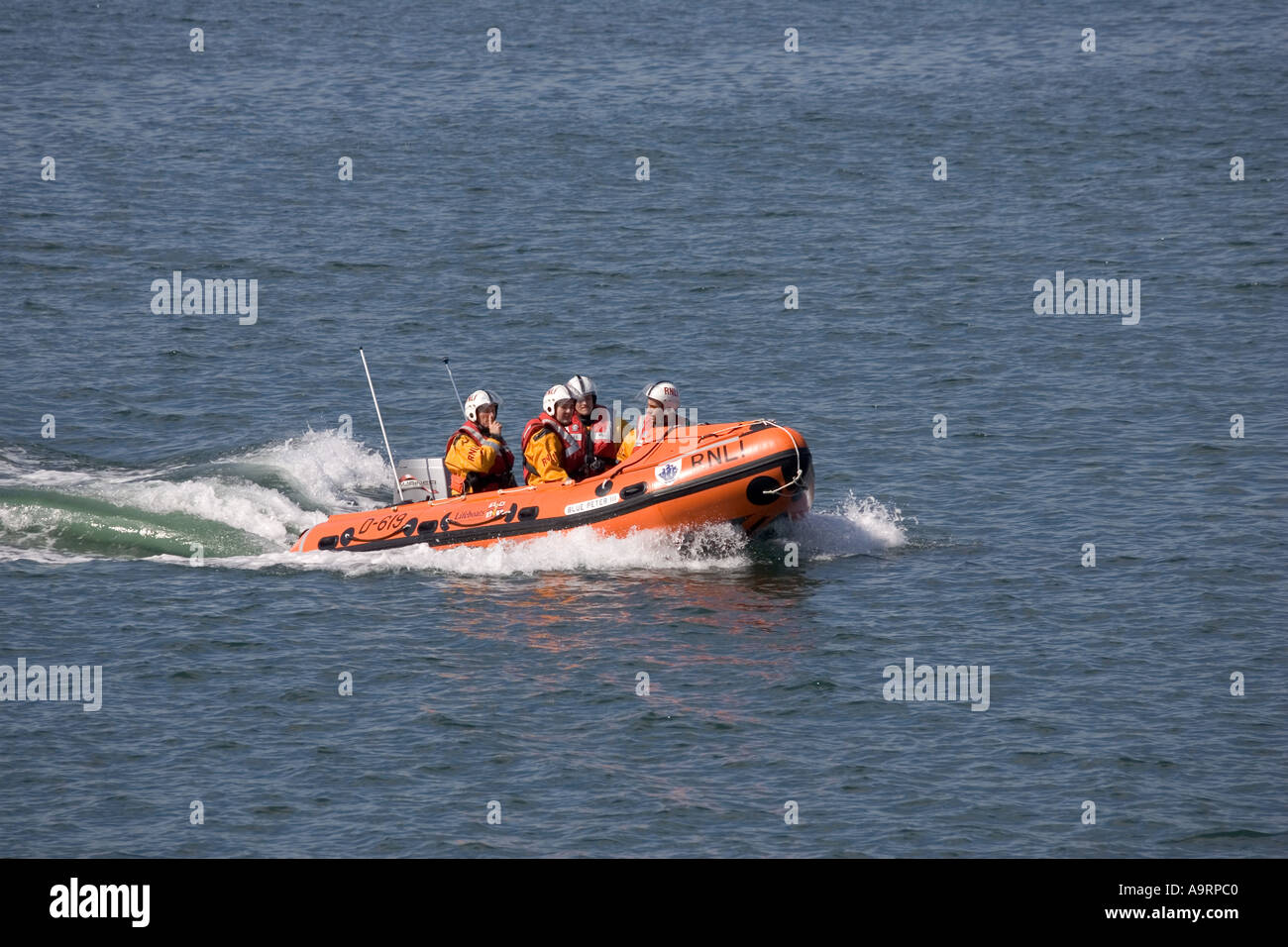 Inflatable RNLI lifeboat out training North Berwick UK Stock Photo - Alamy