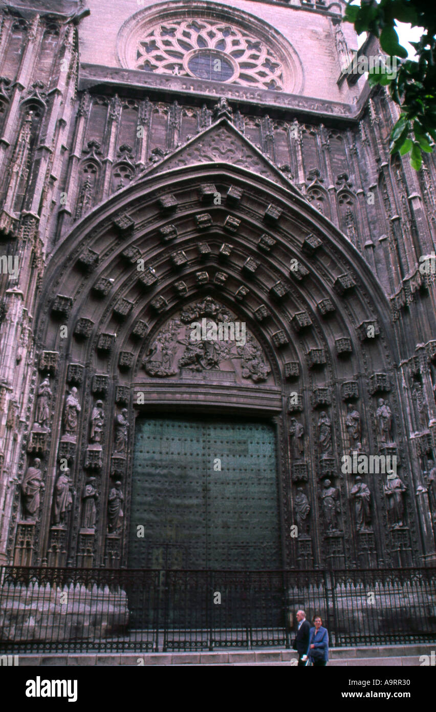 Seville Cathedral door Stock Photo - Alamy
