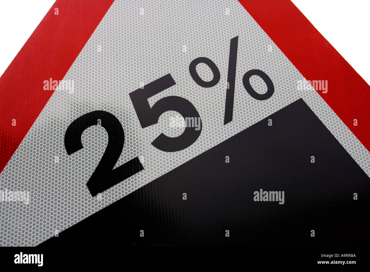 Road sign showing 25 per cent gradient UK Stock Photo - Alamy
