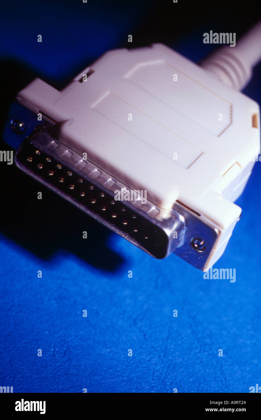 Parallel printer cable Stock Photo - Alamy