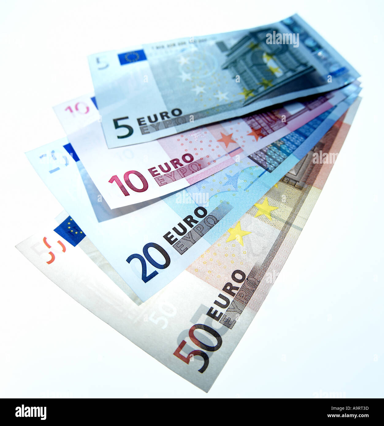 Spread of Euros Stock Photo - Alamy