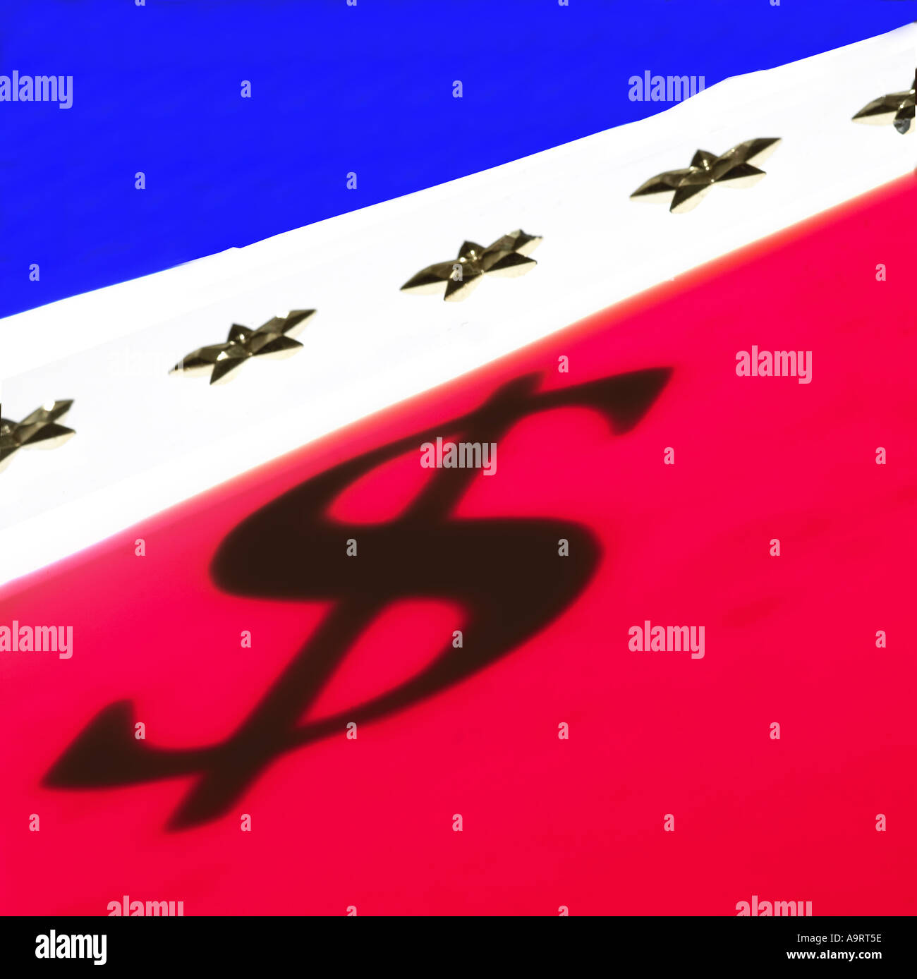 Dollar sign shadow on flag Stock Photo - Alamy