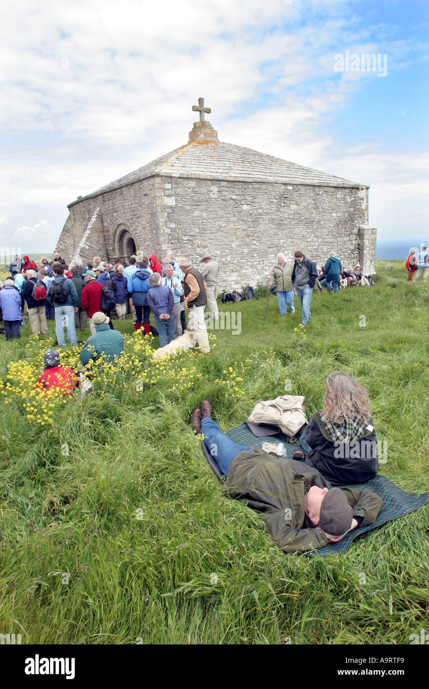 the Chaple of St Aldhelm at St Aldhelm s head Dorset UK Stock Photo - Alamy