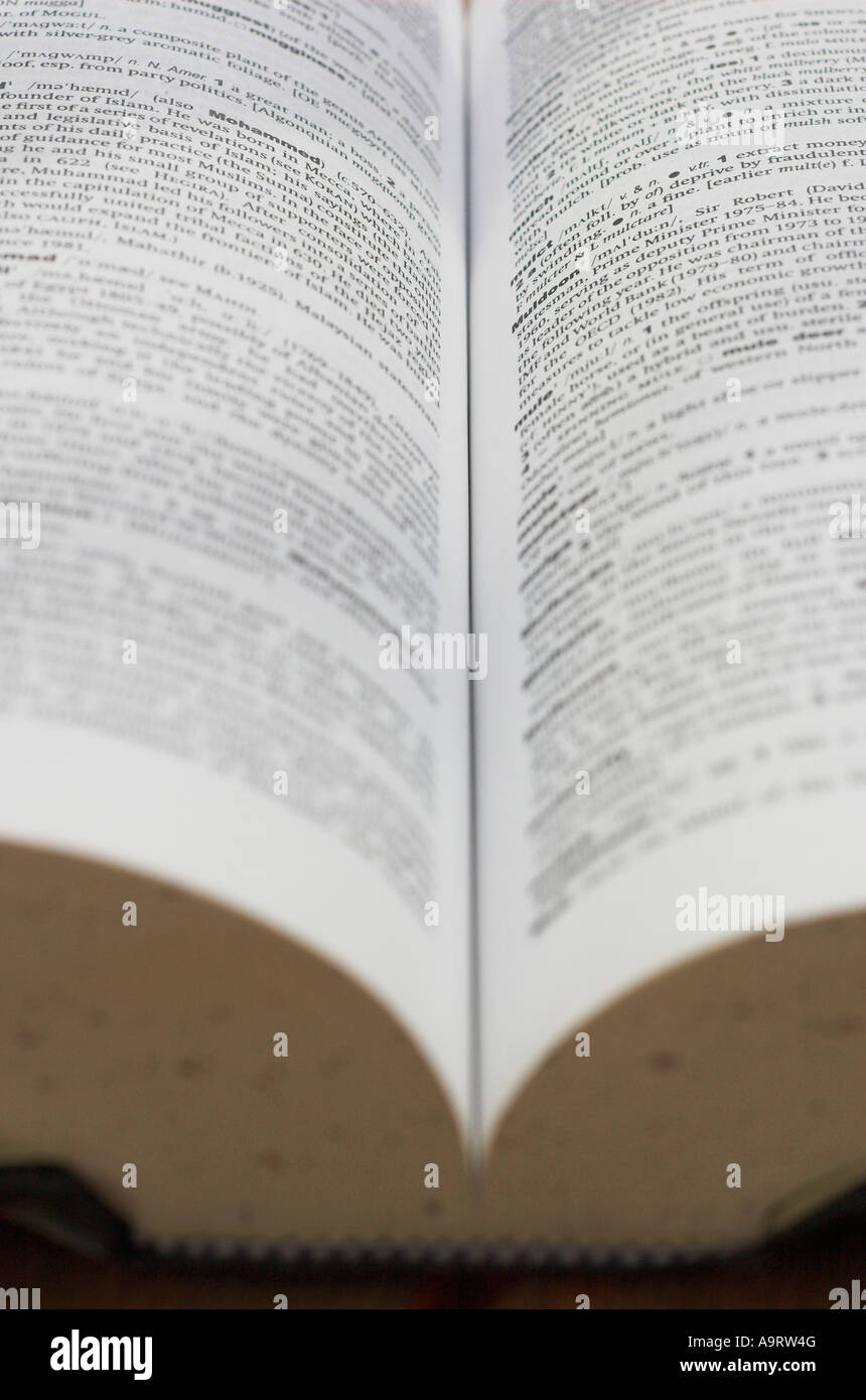 Large dictionary open for reference Stock Photo - Alamy