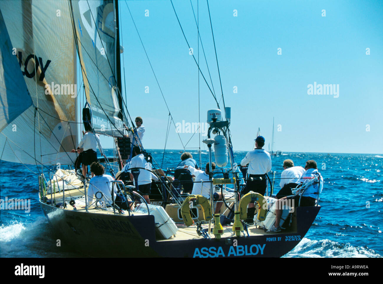 Yacht Assa Abloy biting against the wind during the last leg Gothenburg ...