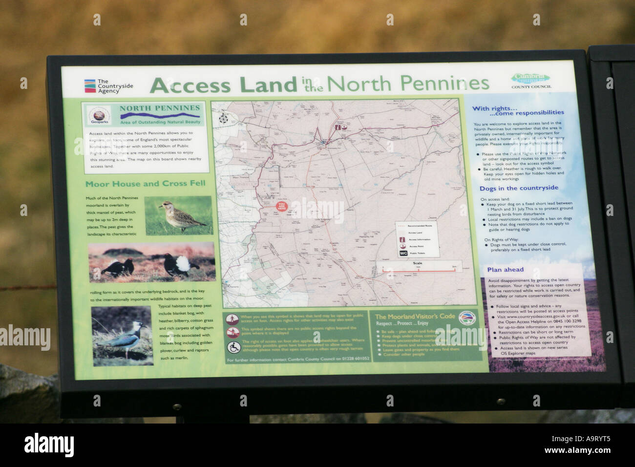 Access Land board in the North Pennines, England Stock Photo - Alamy