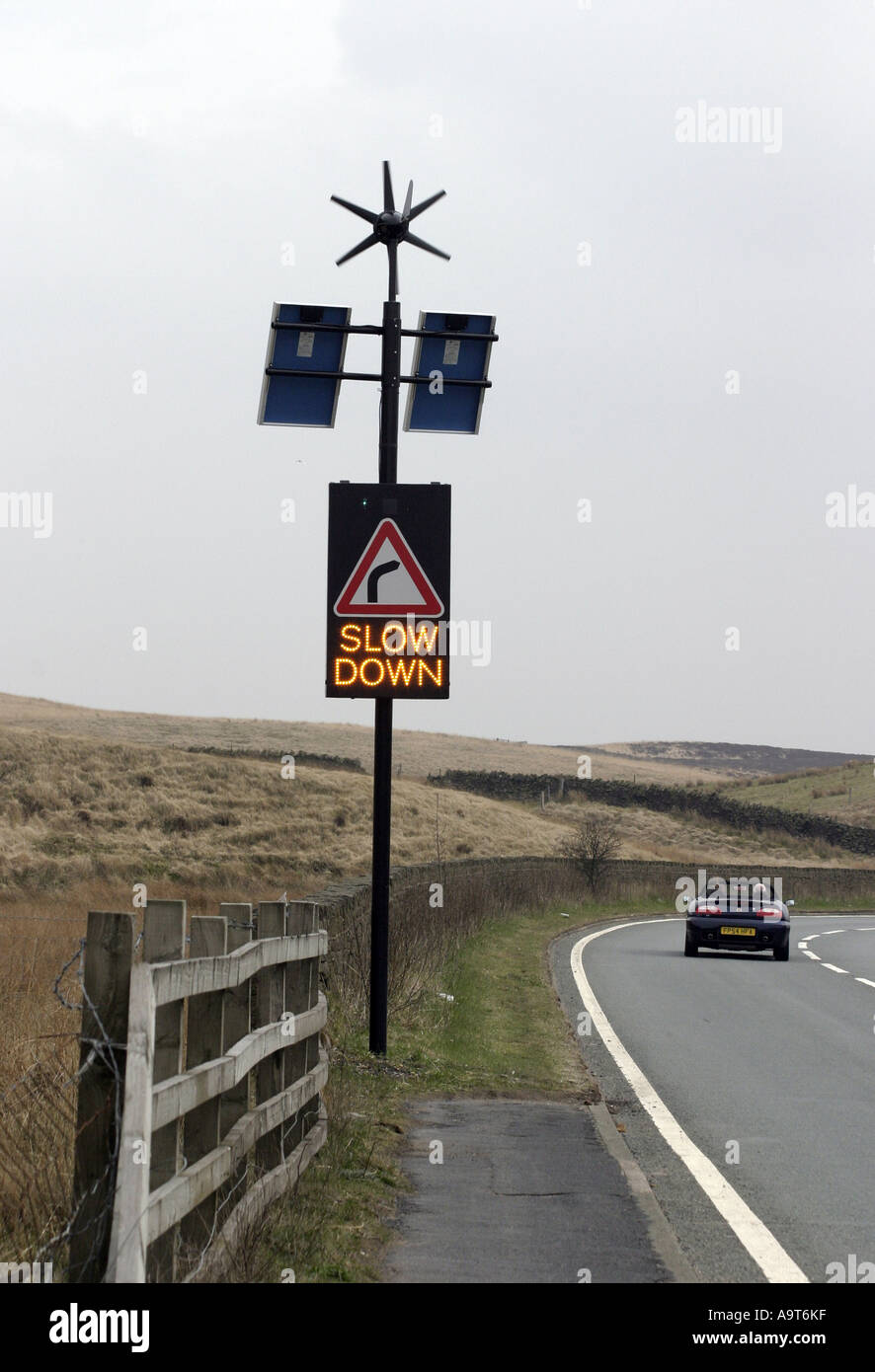 Solar Wind Power Traffic Control Warning Stock Photo - Alamy