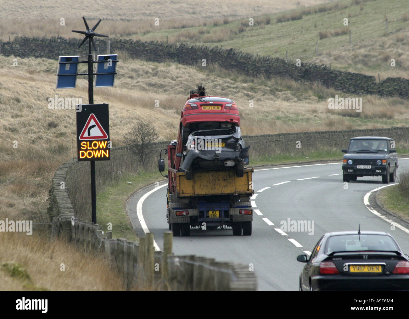 Solar Wind Power Traffic Control Warning Stock Photo - Alamy