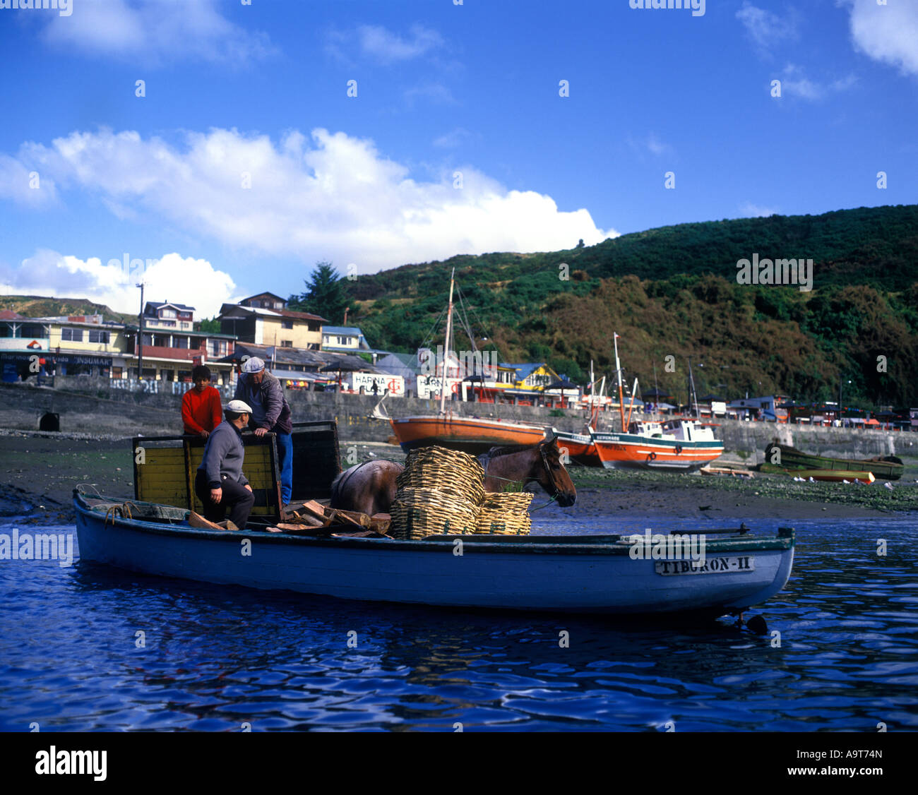 ANGELMO OLD FISHING PORT PUERTO MONTT CHILE Stock Photo - Alamy