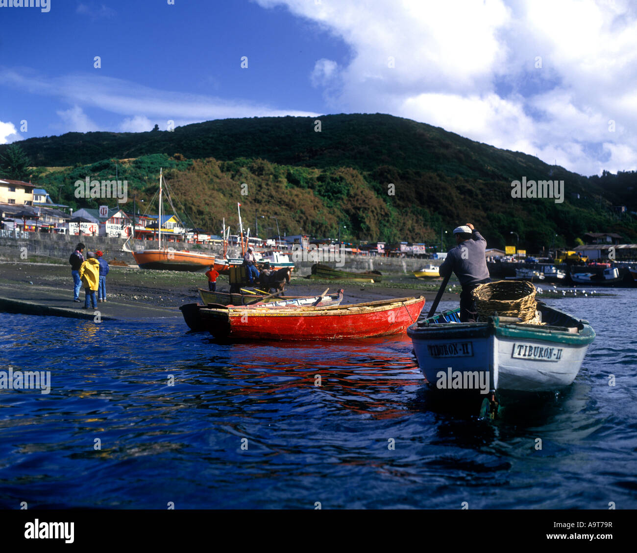 ANGELMO OLD FISHING PORT PUERTO MONTT CHILE Stock Photo - Alamy