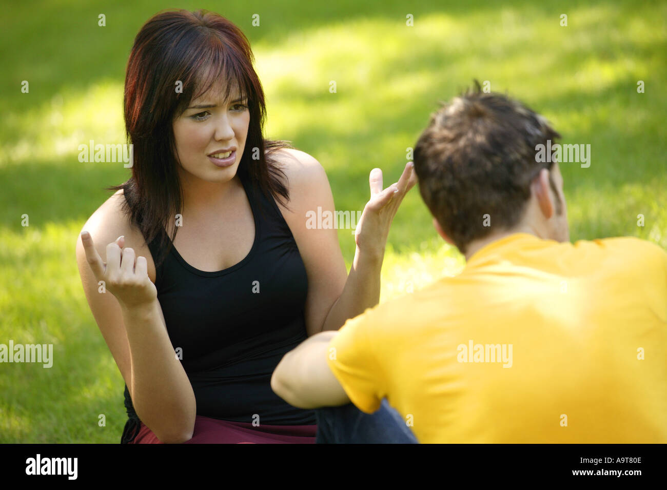 Tense people talk hi-res stock photography and images - Alamy