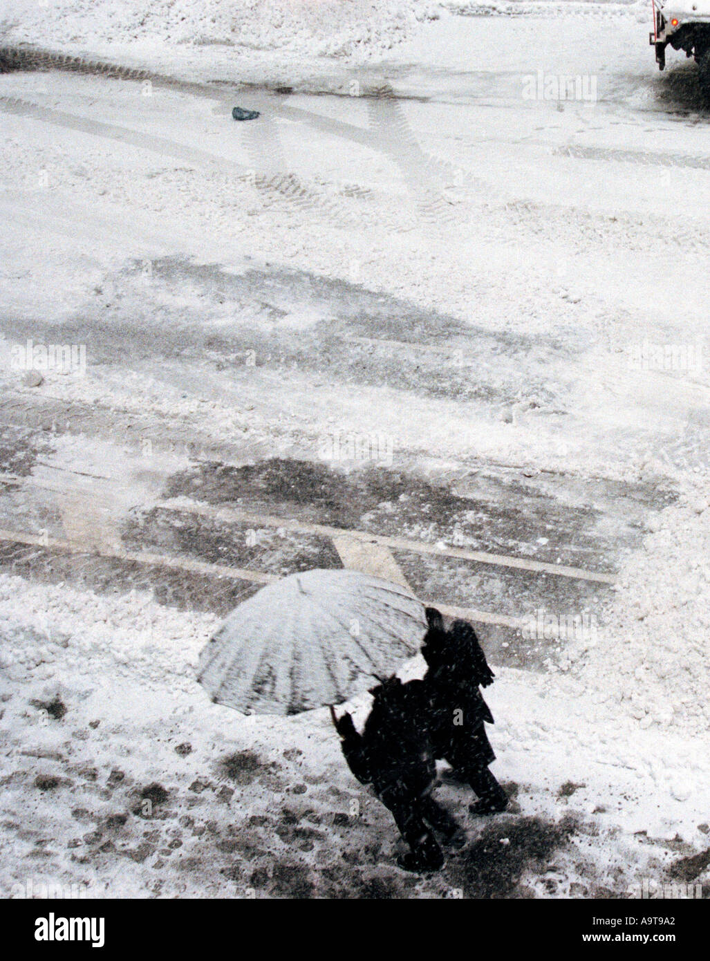 Times Square during the first major snowstorm that New York City has ...