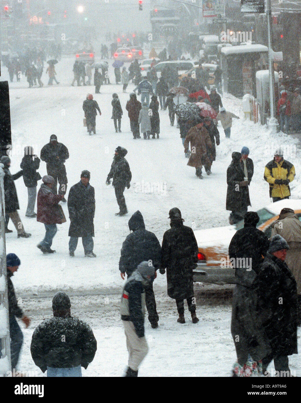 Times Square during the first major snowstorm that New York City has ...