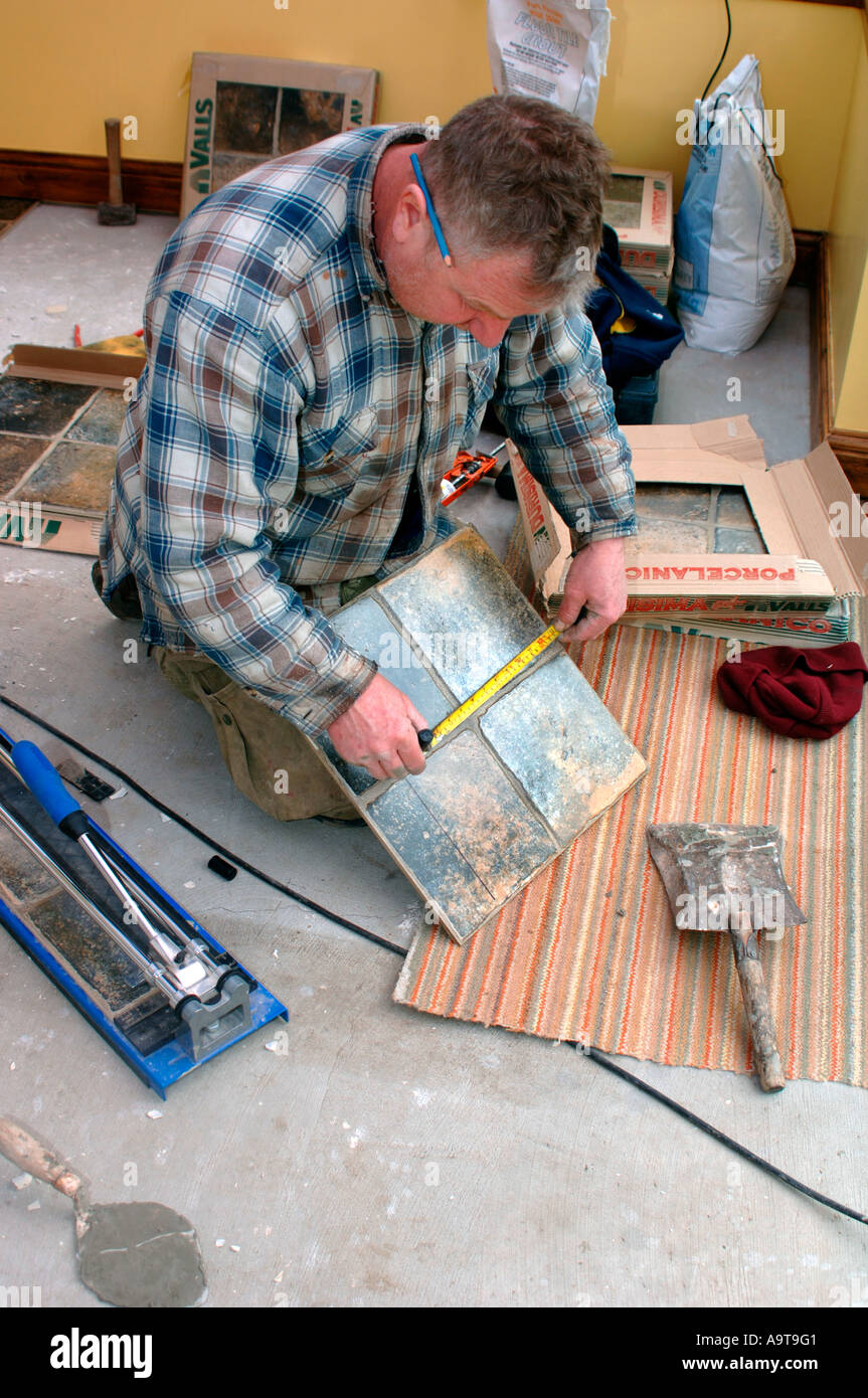 Fitting Floor Tiles Stock Photo - Alamy
