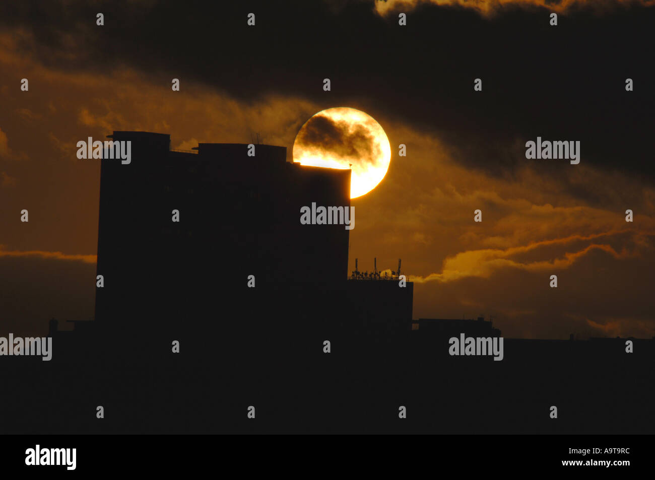 Office Block Sunset Stock Photo - Alamy