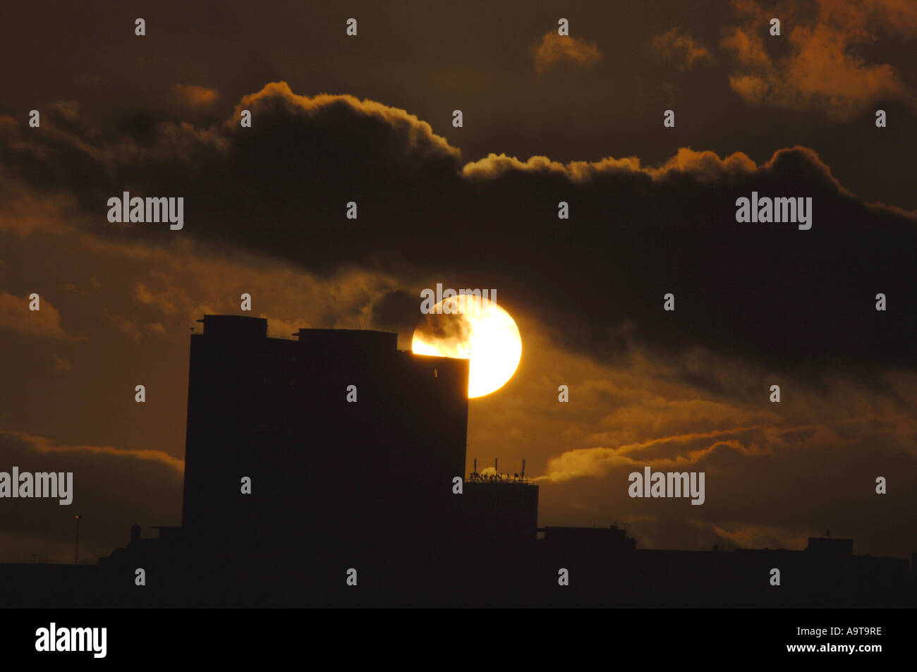 Office Block Sunset Stock Photo - Alamy