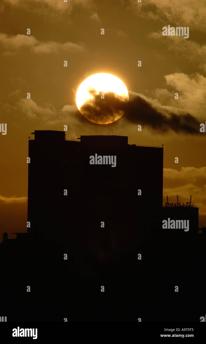 Office Block Sunset Stock Photo - Alamy