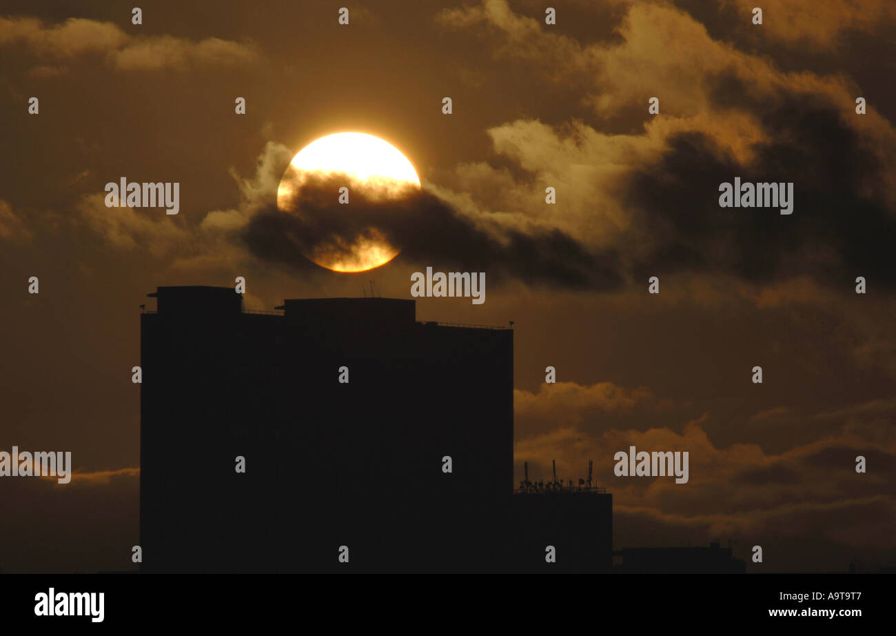 Office Block Sunset Stock Photo - Alamy