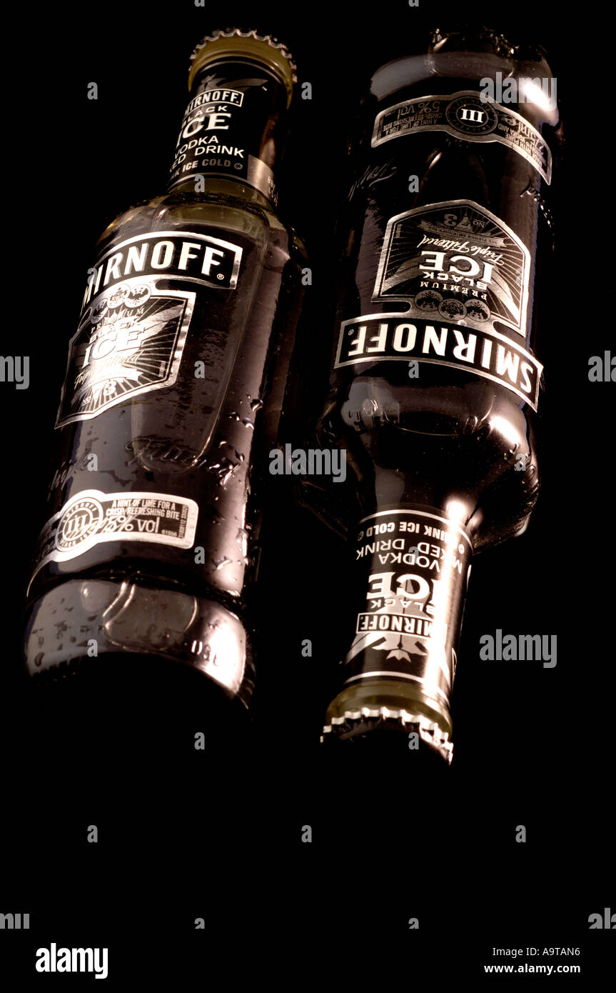 Smirnoff Black Ice fizzy alcopops drinks Stock Photo - Alamy
