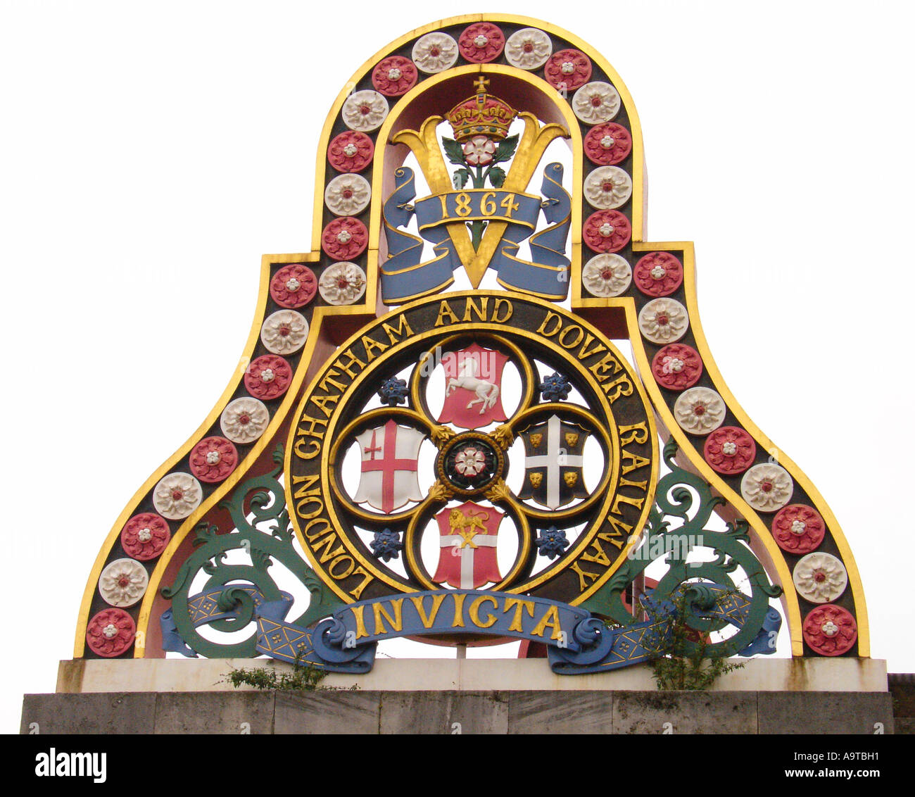 Coat of arms of London Chatham and Dover Railway bearing shields of ...